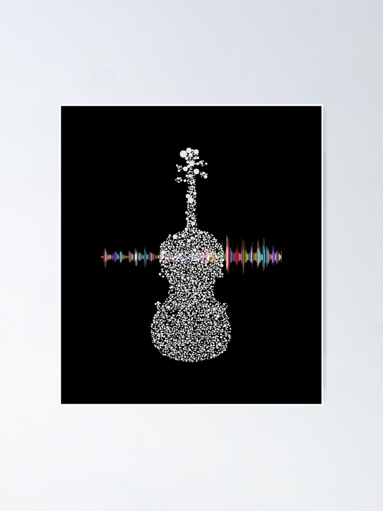 "Violin Viola Cello Bass Artistic Music Sound Wave Gift" Poster for ...