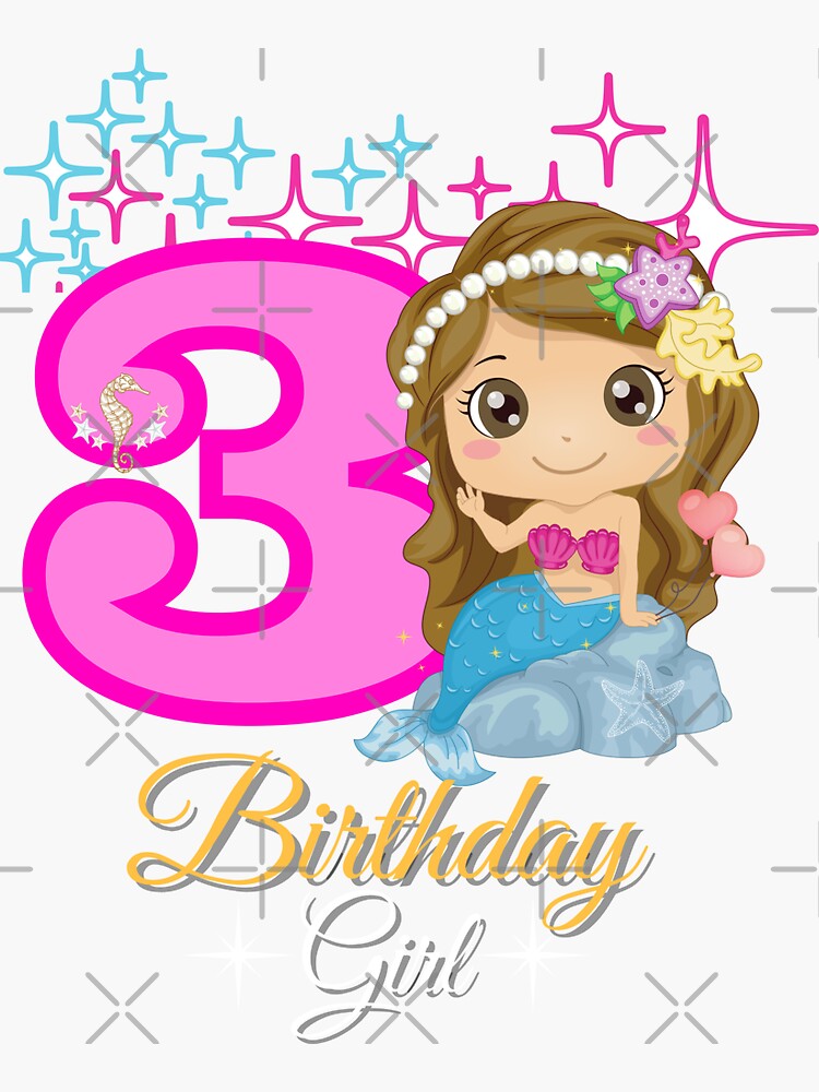 "3rd Birthday Girl" Sticker by IDI69 | Redbubble
