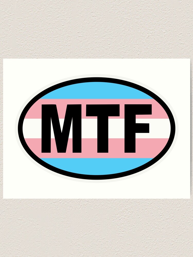"Trans Transgender Flag MTF Male to Female Oval Bumper Sticker" Art ...
