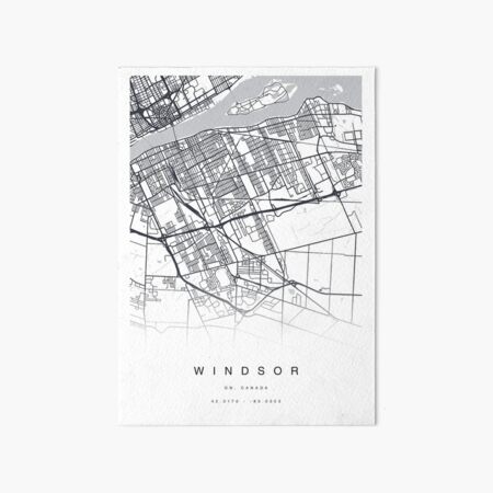 "Windsor, Ontario, Canada Map Poster" Art Board Print by TheZenSprout ...