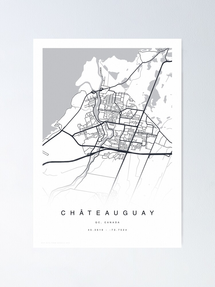 "Châteauguay, Quebec, Canada Map Poster" Poster for Sale by ...