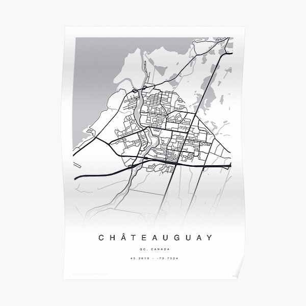 "Châteauguay, Quebec, Canada Map Poster" Poster for Sale by ...