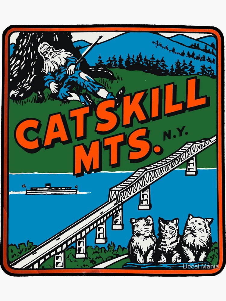 "Vintage Style Catskill Mountains" Sticker for Sale by zsonn | Redbubble