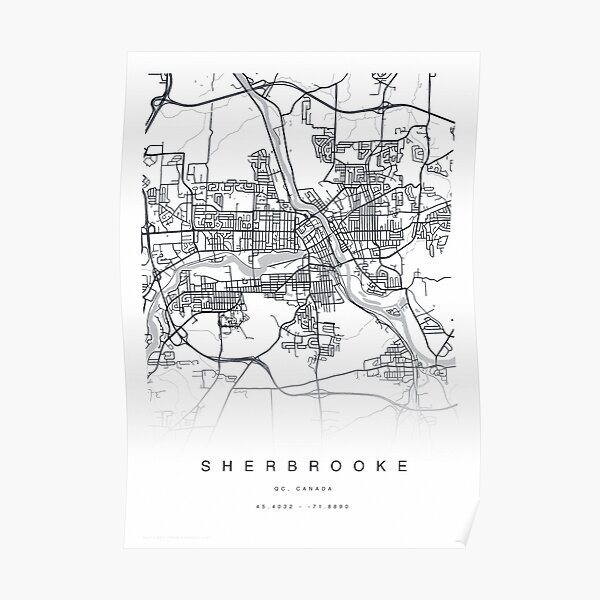 Póster «Póster Mapa de Sherbrooke, Quebec, Canadá» de TheZenSprout ...