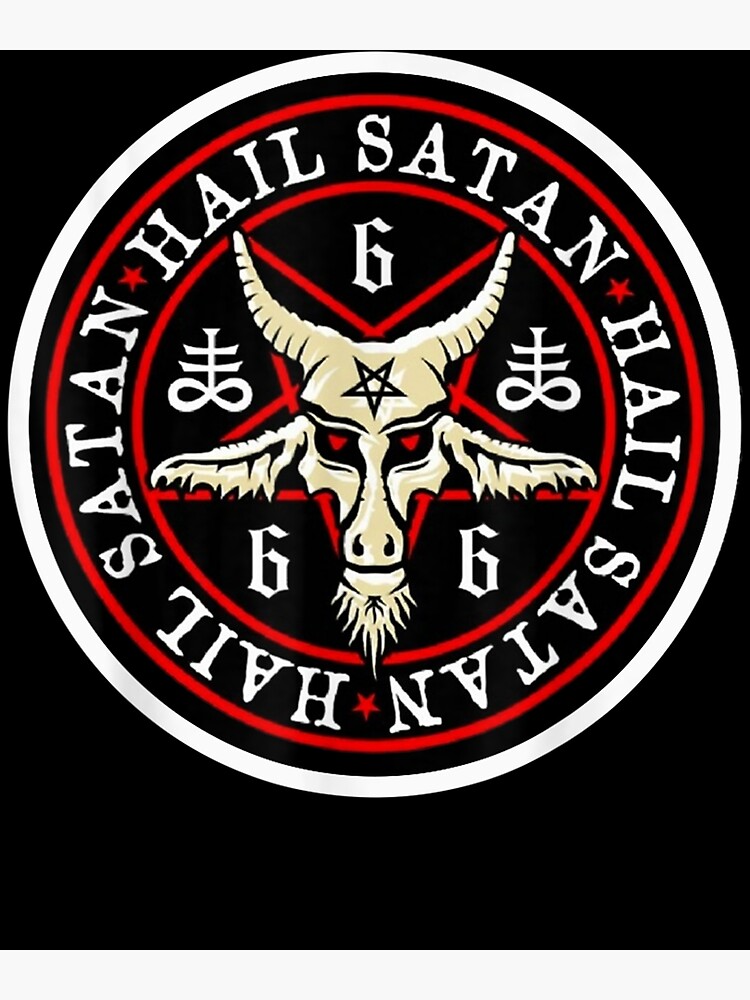 "Hail satan Baphomet satanic occult goat head 666 Lucifer Gothic Pagan ...