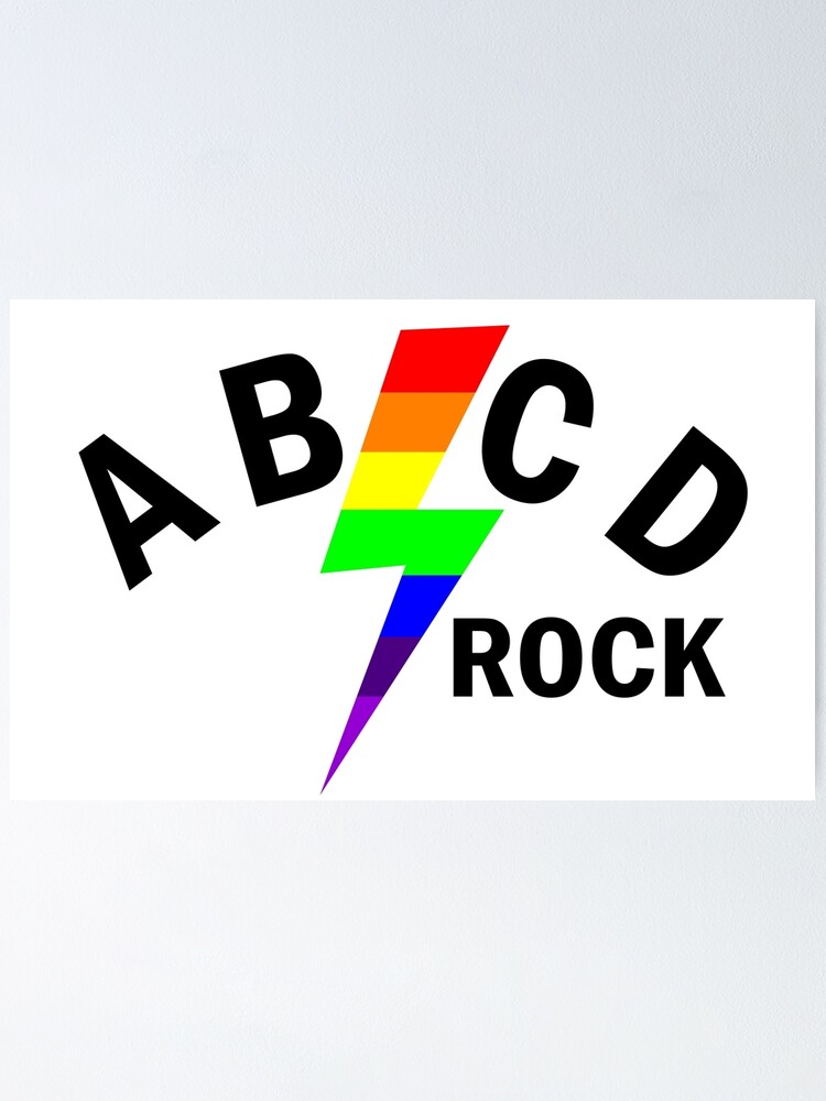 Poster « ABCD ROCK Retour à l'école arc-en-ciel alphabet coloré blague ...