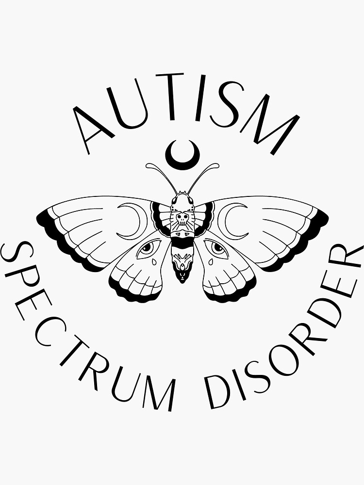 "Autism Spectrum Disorder Moth - Aesthetic Medical Alert" Sticker for ...
