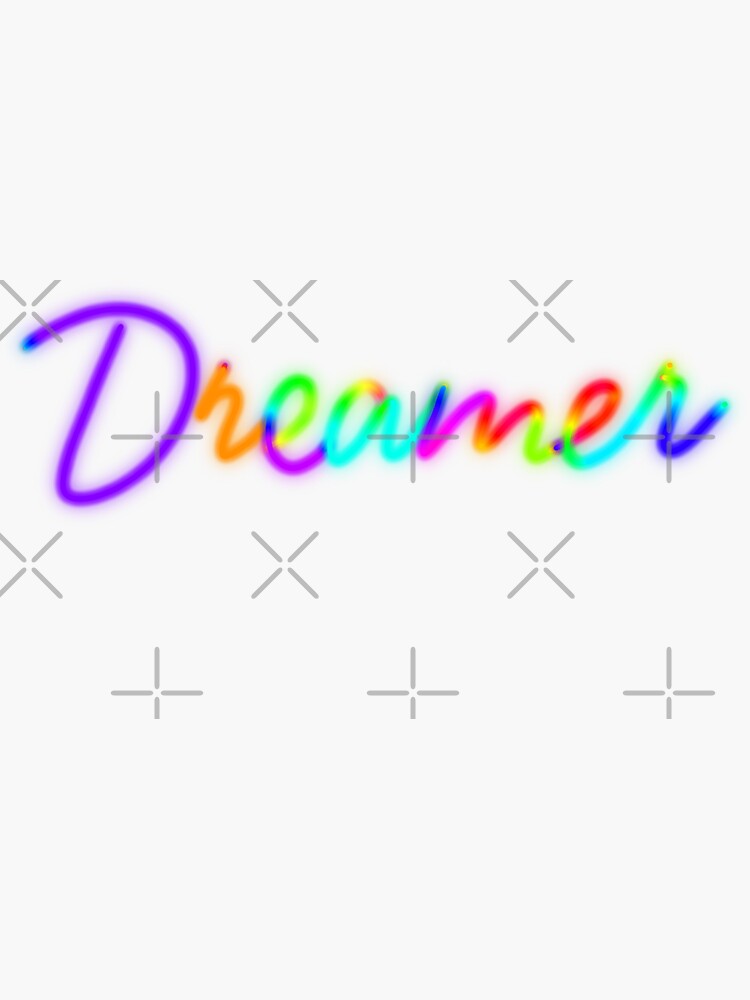 "Dreamer neon sign" Sticker for Sale by pincelycolores | Redbubble