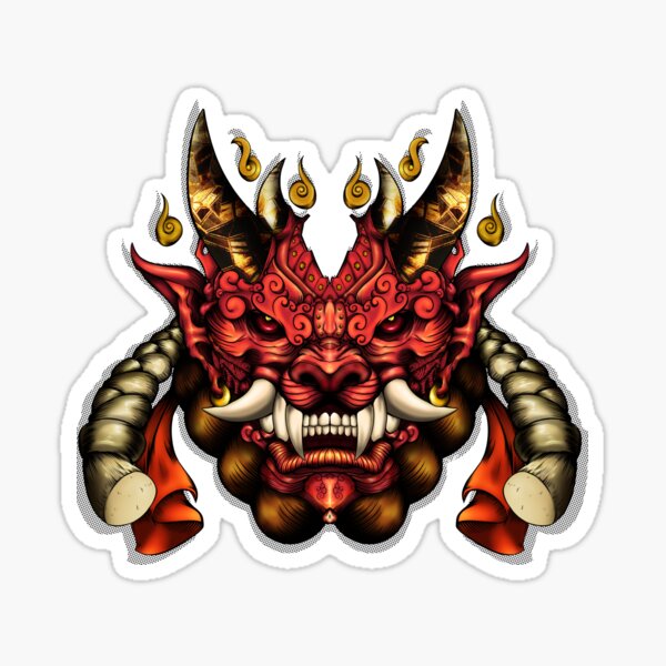 "Oni Tiger" Sticker by REDHORN72 | Redbubble