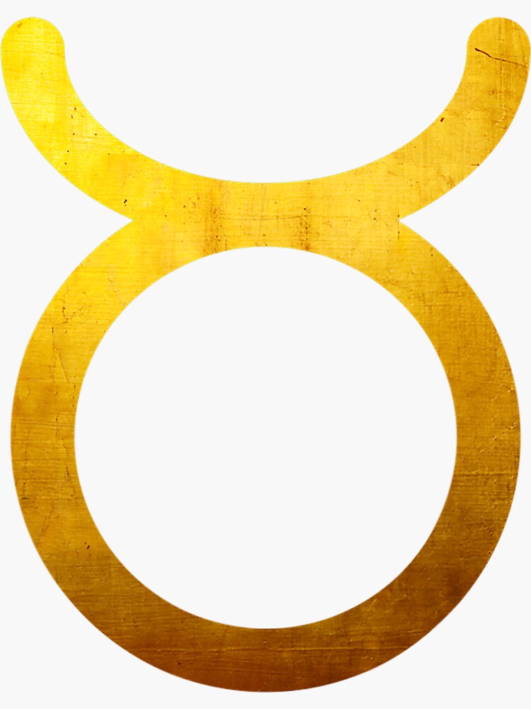 "Vintage Gold Taurus Zodiac Symbol Art Astrology Star Sign" Sticker for ...