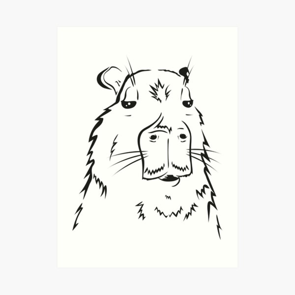 "Capybara Stencil" Art Print for Sale by TokkiJess | Redbubble