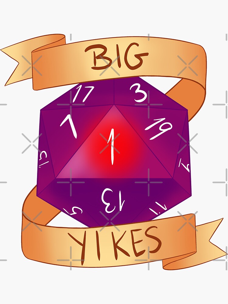 "nat 1 critical failure dnd dice roll" Sticker for Sale by ...