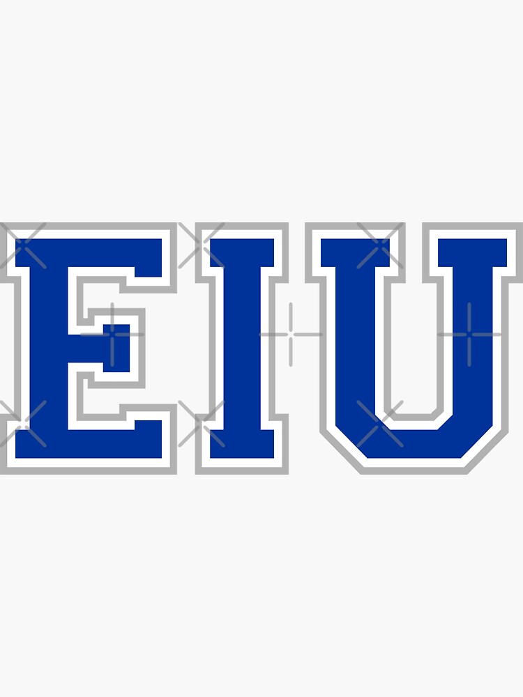 "eiu - college font" Sticker for Sale by scollegestuff | Redbubble