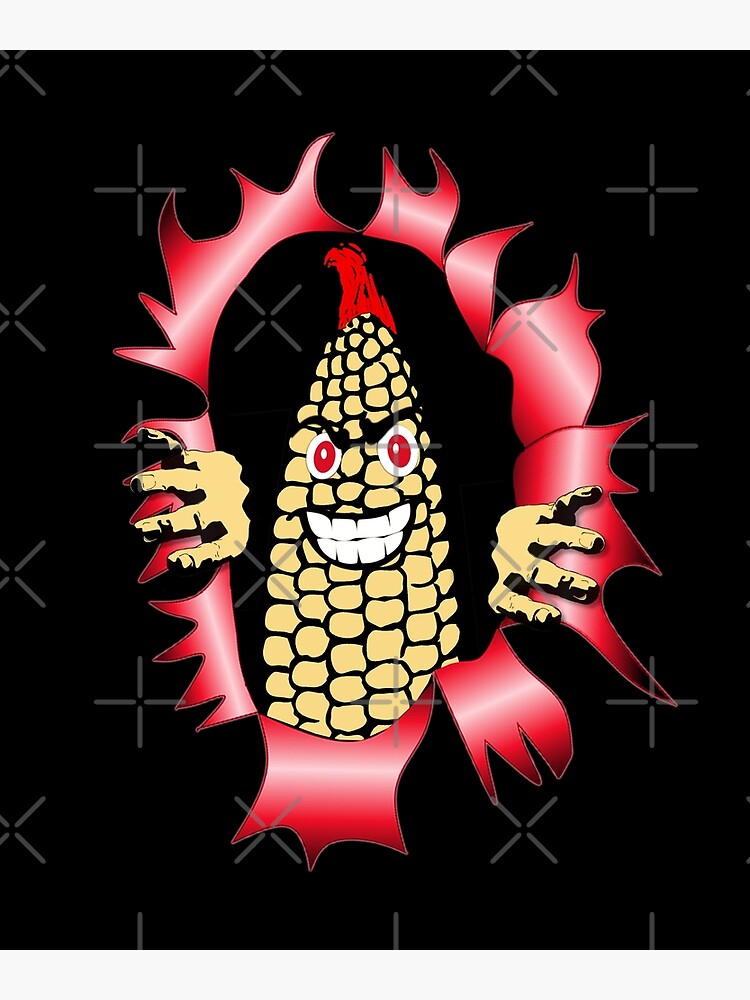 "Scary Fighting Corn Mascot Logo - Scary Funny Nebraska " Art Print by ...