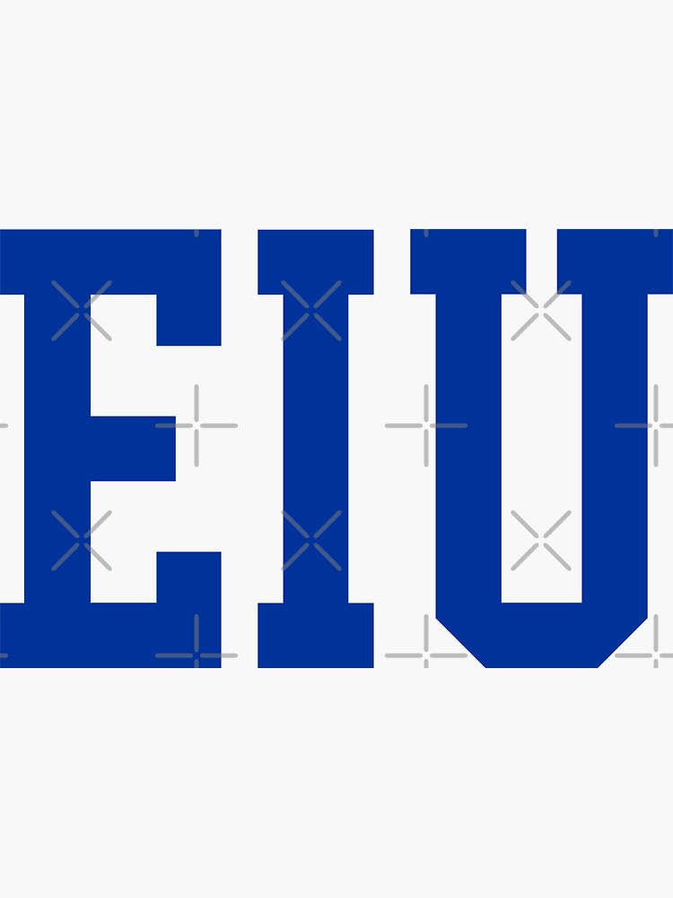 "eiu - college font block" Sticker by scollegestuff | Redbubble