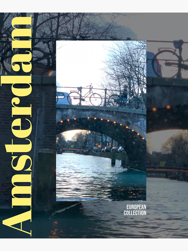 "'Amsterdam' Bridge and Bicycle" Sticker for Sale by BullishGraphics ...