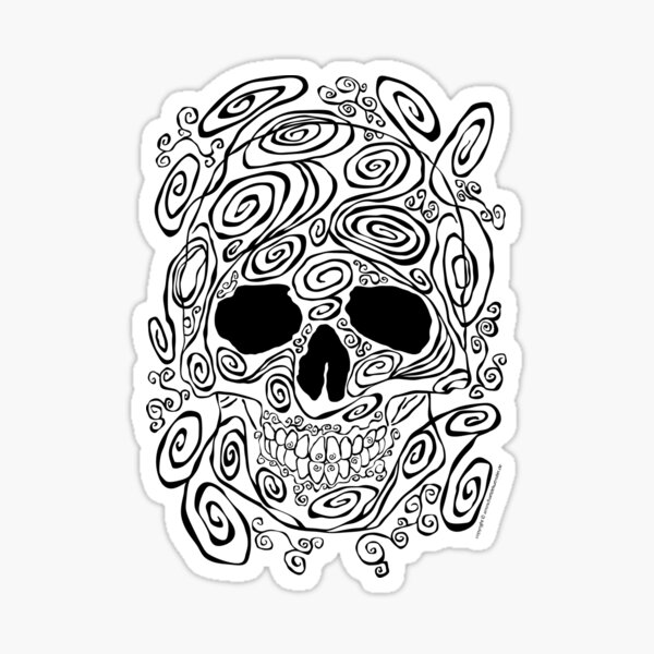 "skull 4 black" Sticker for Sale by schaetzle | Redbubble
