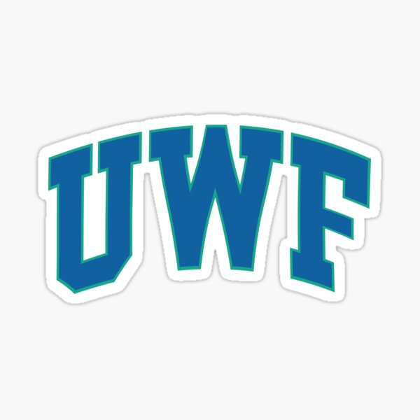 "uwf - college font curved" Sticker for Sale by scollegestuff | Redbubble