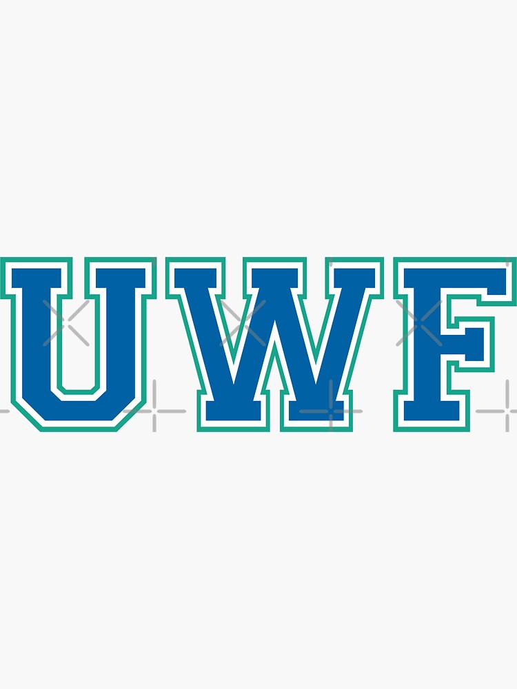 "uwf - varsity font" Sticker for Sale by scollegestuff | Redbubble