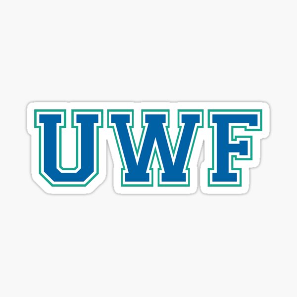 "uwf - varsity font" Sticker for Sale by scollegestuff | Redbubble