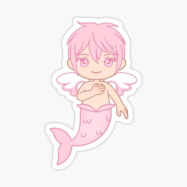 "Pink Angel Merman" Sticker for Sale by ALovelyGoods | Redbubble