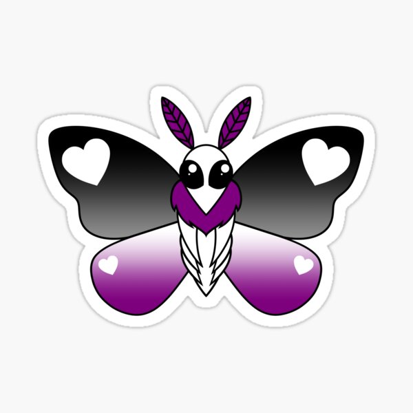 "Asexual Pride Moth" Sticker for Sale by Pastelgeist | Redbubble