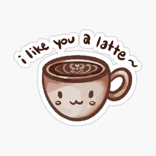"Latte Sticker" Sticker for Sale by MisterChunkyRat | Redbubble