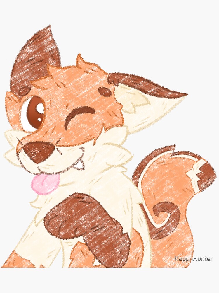 "Friendly Fox" Sticker for Sale by KappnHunter | Redbubble