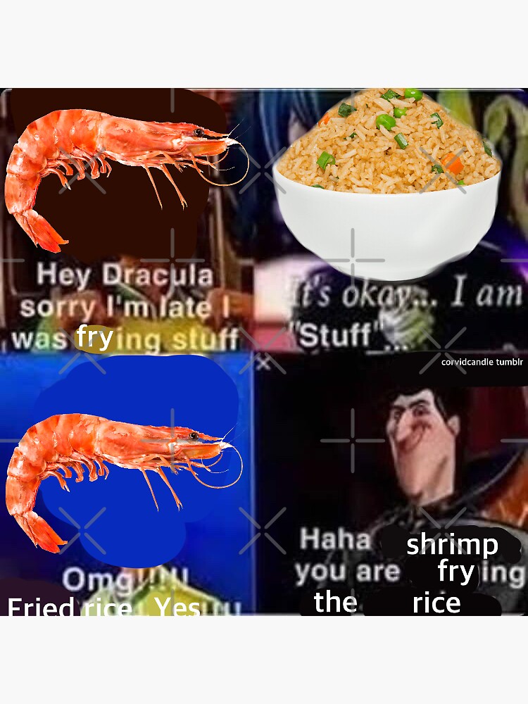 "shrimp fried rice" Sticker for Sale by milkymintshoppe | Redbubble