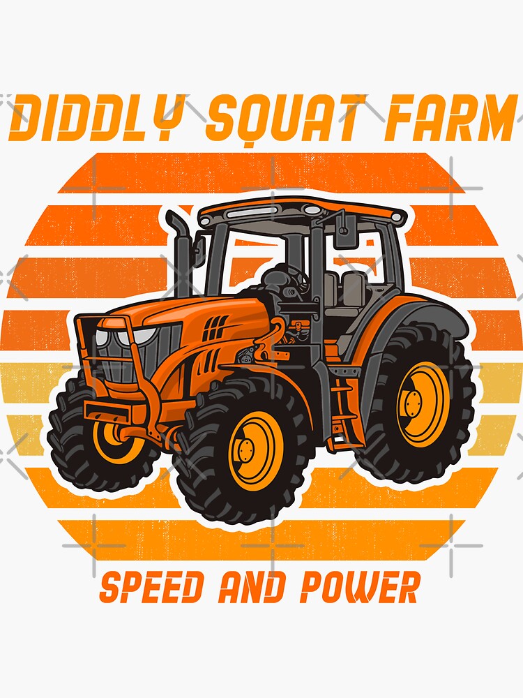 "Diddly Squat Farm Speed And Power Vintage Funny Tractor" Sticker for ...
