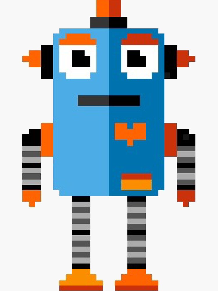 "Robo pixel tech art" Sticker for Sale by dezykum | Redbubble