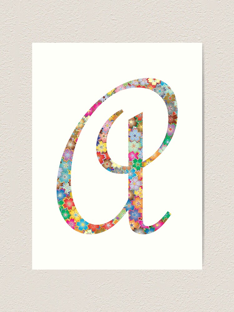 Lámina artística «Letra a Alfabeto en minúscula a Flores de colores» de ...