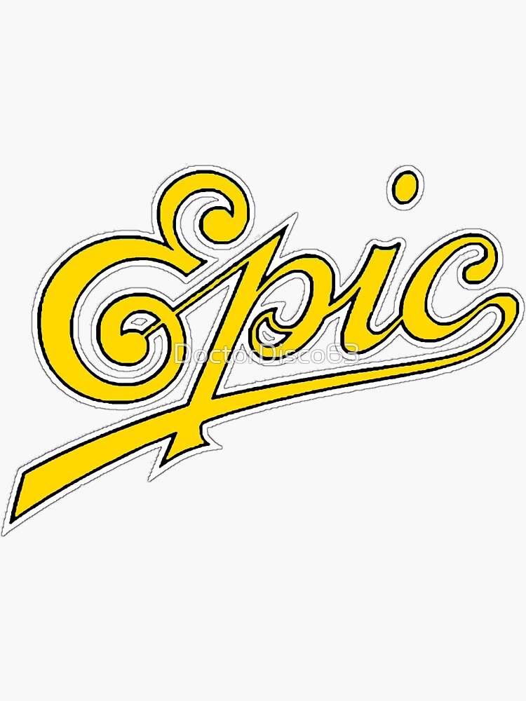 "An Epic Label Yellow" Sticker for Sale by DoctorDisco63 | Redbubble