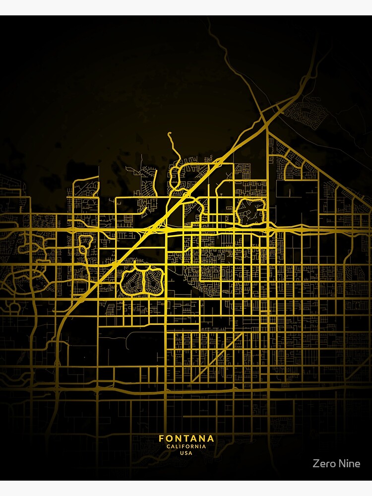 Póster «Ciudad de Fontana, California, Estados Unidos - Mapa de Fontana ...