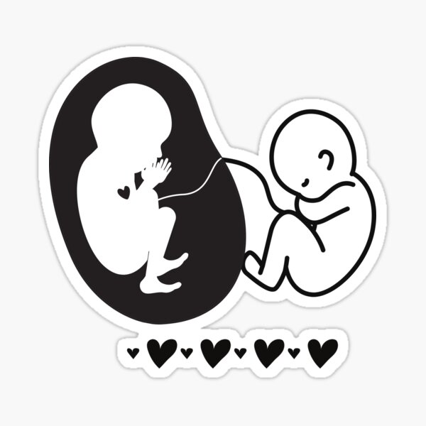 "The fetus in the mother's womb" Sticker for Sale by SOOMANICE | Redbubble