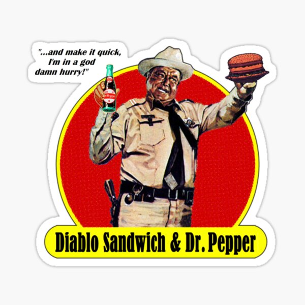 "DIABLO SANDWICH & DR. PEPPER " Sticker for Sale by FroxDesign | Redbubble