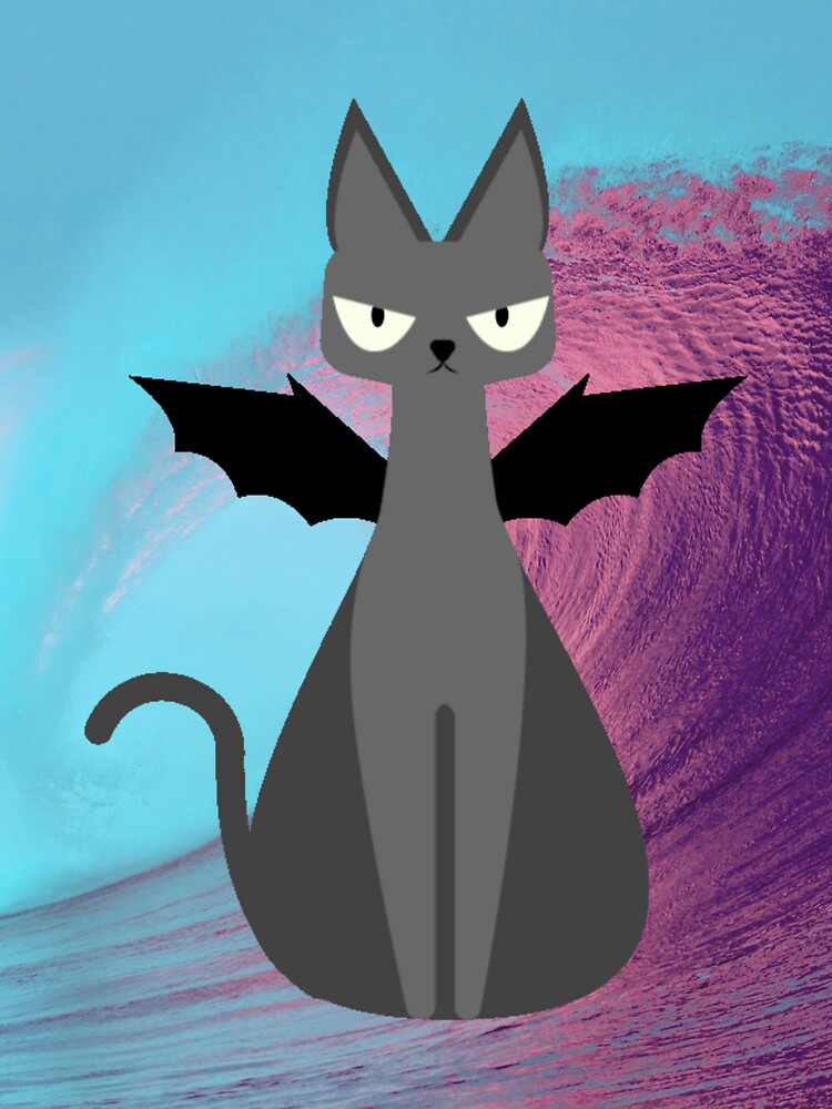 "BatCat at the beach" Sticker for Sale by ReignDay | Redbubble