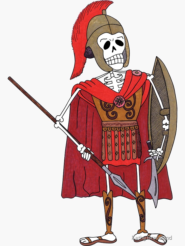 Pegatina «Esqueleto Rey espartano griego Leonidas de Esparta Grecia ...