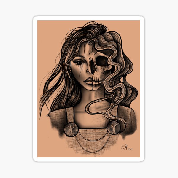 "Hel Original Illustration" Sticker for Sale by CAMartstudio | Redbubble