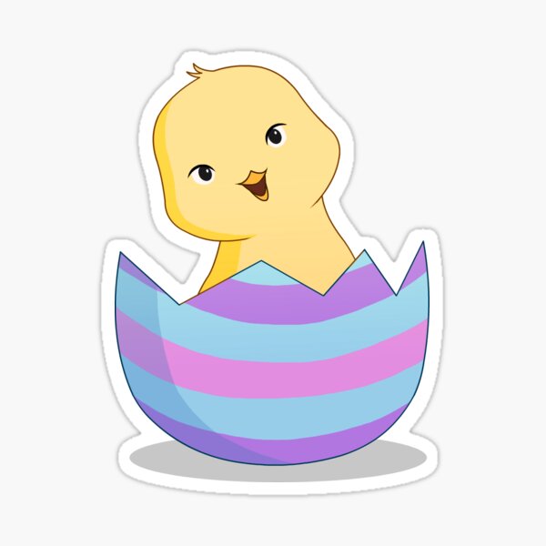 "Easter Chick Hatching from the Egg" Sticker for Sale by PaperRain ...