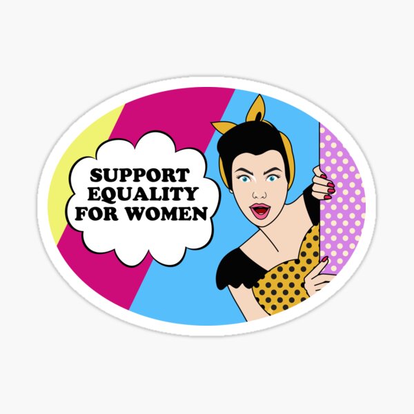 "Support Equality for Women Feminist Pop Art" Sticker for Sale by ...