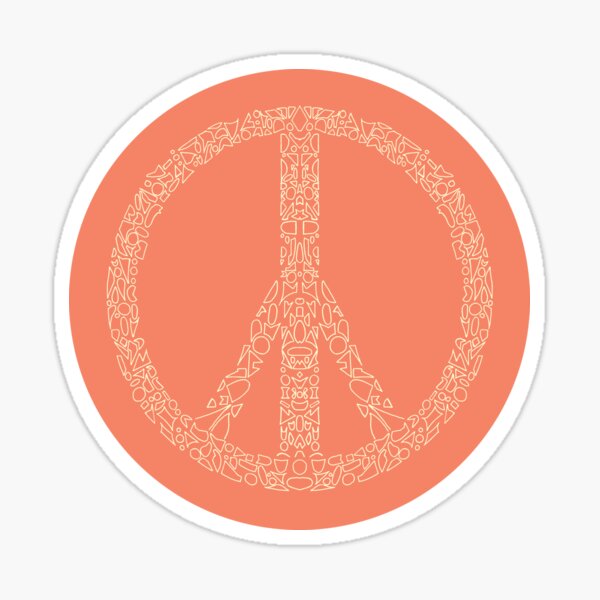 "PEACE SIGN- Orange and Cream" Sticker for Sale by gillonmax | Redbubble