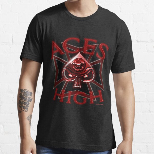 "Aces High" T-shirt for Sale by Raydaddy | Redbubble | biker t-shirts ...