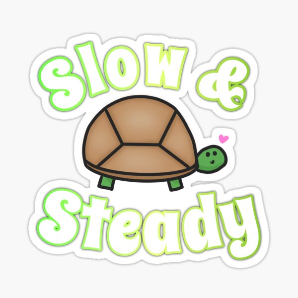 "Slow and Steady Cute Cartoon Turtle" Sticker by YourRubyFren | Redbubble