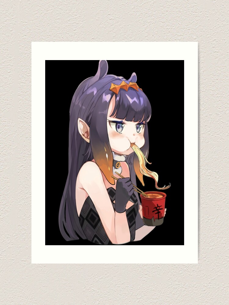 "Ninomae Inanis Ina & lurping Ramen Hololive" Art Print by ...