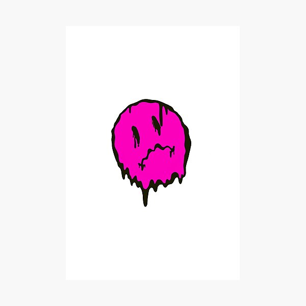 "Pink Melted Sad Smiley Face" Photographic Print for Sale by Mieira ...