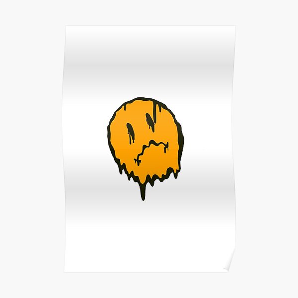 "Orange Melted Sad Smiley Face" Poster by Mieira | Redbubble