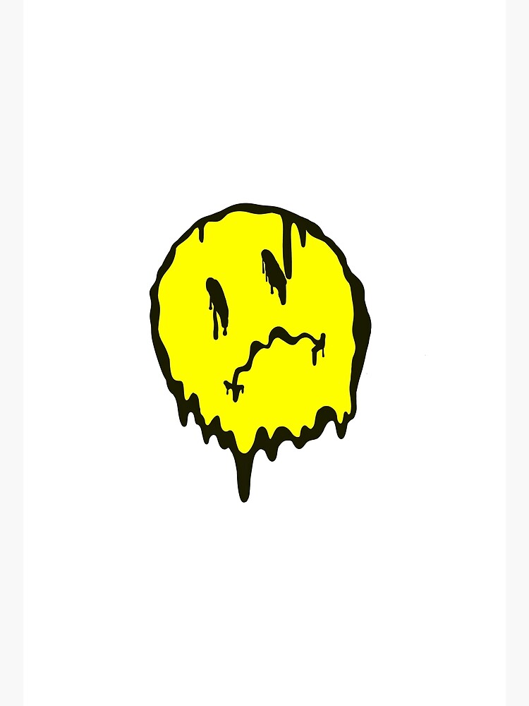 "Yellow Melted Sad Smiley Face" Canvas Print for Sale by Mieira | Redbubble