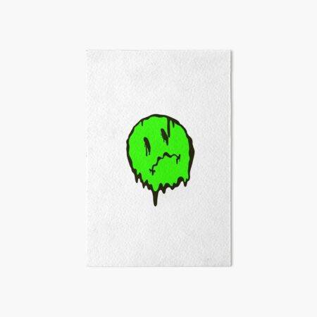 "Green Melted Sad Smiley Face" Art Board Print by Mieira | Redbubble