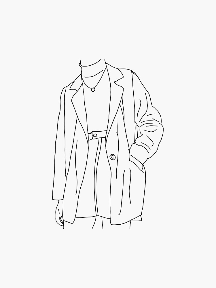 "Minimalist Outline Drawing" Sticker for Sale by annacassiopeia | Redbubble